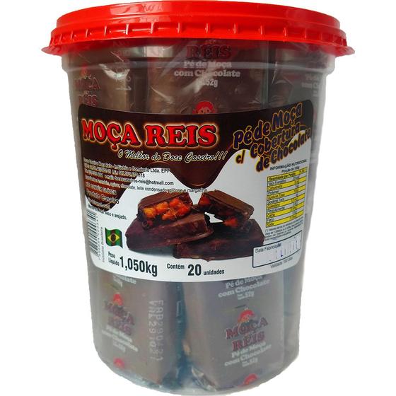 Pé de Moçã Com Cobertura De Chocolate C/20Un - Moça Reis - Alimentos ...
