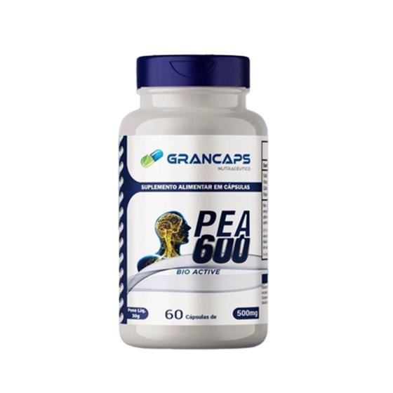 Pea 600 Palmitoiletanolamida + Cálcio + Vitamina D 60 Cápsulas 500mg ...