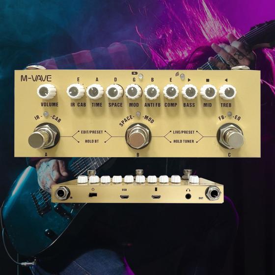 Pedal De Efeito Para Guitarra M-vave Cube-baby Ac Creme - Pedal para Instrumentos de Corda ...