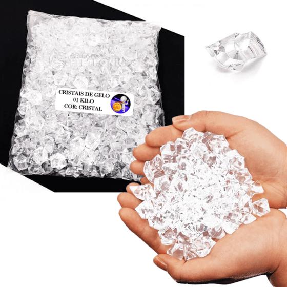 Pedras De Gelo De Acrílico Cristal Transparentes 1kg Enfeite GE4KAZ ...