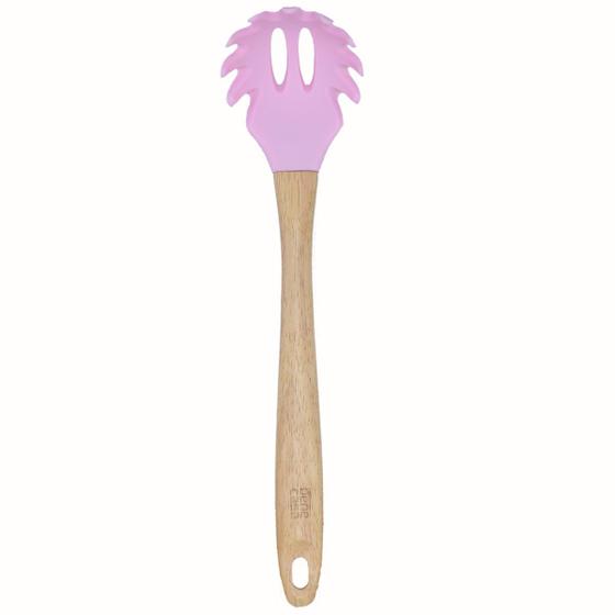 Pegador De Macarrão Silicone Com Cabo De Madeira Alta Resistência Rosa ...