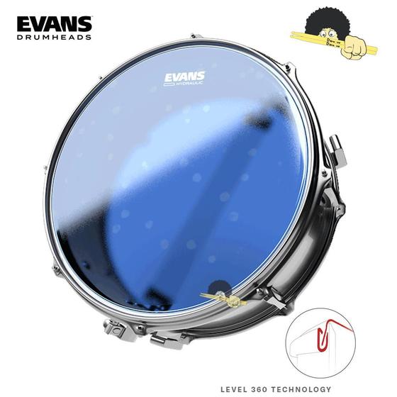 Pele para caixa/surdo 14 Hidráulica - Evans Hydraulic UV Blue Coated Filme Duplo com óleo - Pele ...
