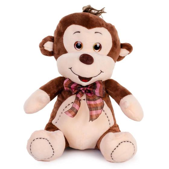 Pelucia Animais Da Selva Macaco Sentado 30cm Marrom FC2706 Fizzy ...