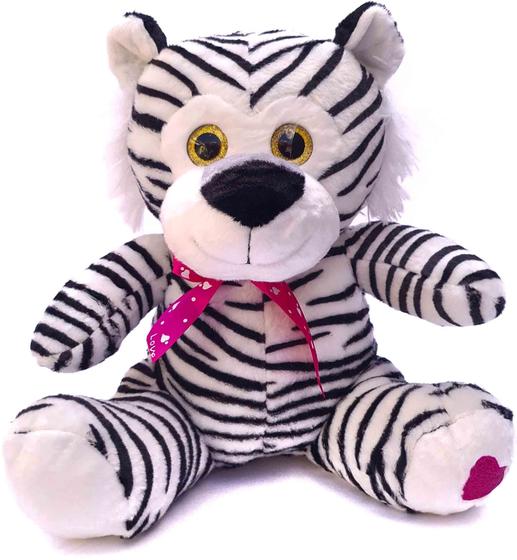 Pelúcia Safari Com Lacinho 30Cms - Modelos Tigre Elefante Zebra Leão ...