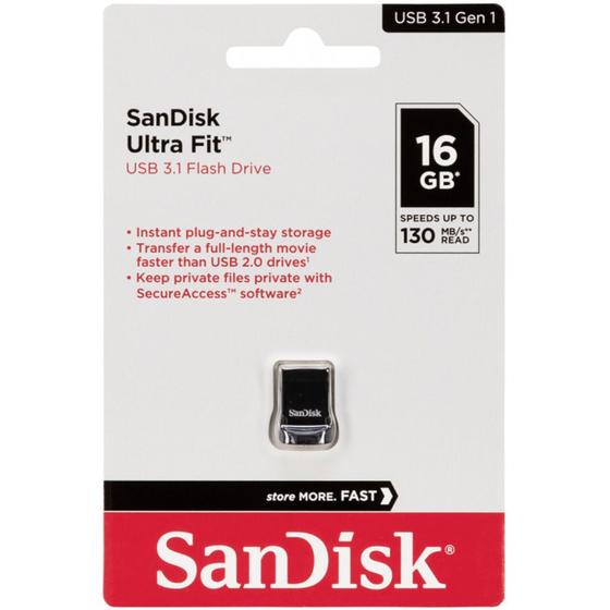 Pen Drive 16gb Ultra Fit Z430 USB 3.1 Sandisk - Pen Drive - Magazine Luiza