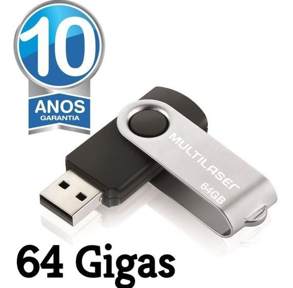 Pen Drive 64gb Twist Multilaser Preto USb 2.0 e 3.0 10MB/S - Pen Drive ...