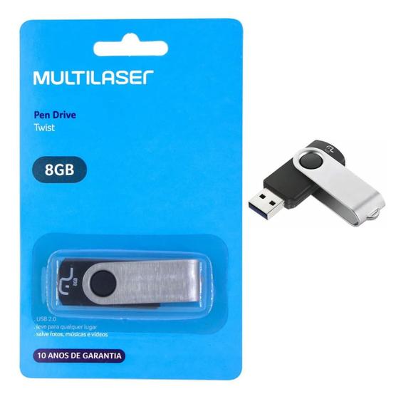 Pen drive 8 gb twist preto usb 2.0 pd587 multilaser - Pen Drive ...
