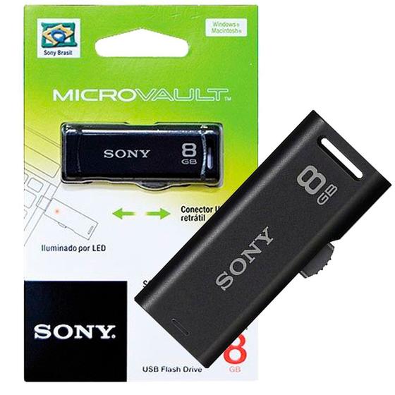 Pen Drive Sony 8GB Retrátil com Led - Pen Drive - Magazine Luiza