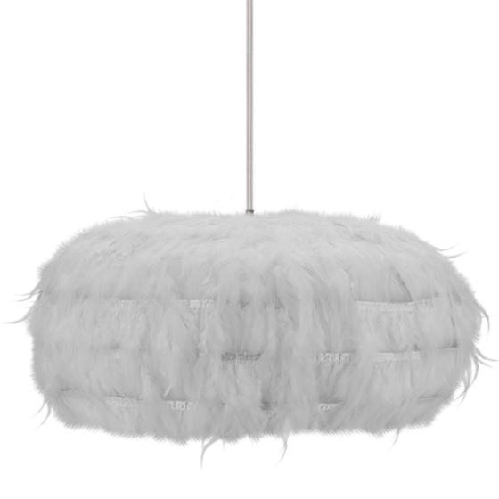 Pendente em Pena Sintética Isadora Design Branco - Lustre - Magazine Luiza