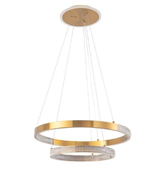 Pendente Led 2 Anéis 60Cm Dourado Sala Mesa Balcão Gourmet - NORDECOR - Pendente - Magazine Luiza