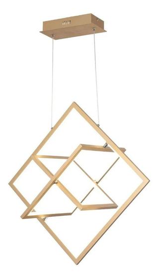 Pendente Led Design Moderno 50w Alumínio Quadrados 4000k - Led+ ...