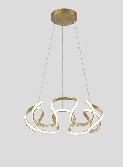 Pendente Led Moderno Dourado Para Mesa Sala De Jantar Quarto Área ...