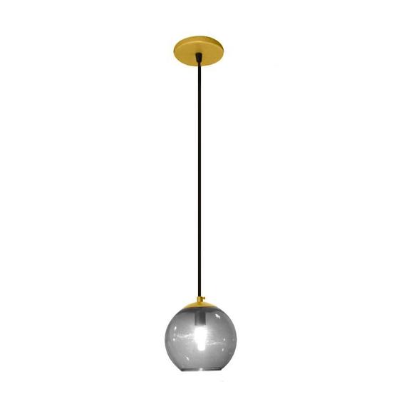 Pendente Mini Higher Ø15cm Dourado com Globo Fumê para 1 Lâmpada G9 ...