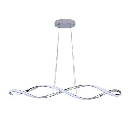 Pendente Moderno Prata Led Integrado 92x17 48w Bivolt 3/4/6000k Para ...