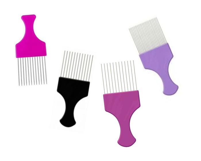 Pente Garfo Afro de Aço Para Cabelos Crespos e Cacheados - Santa Clara ...