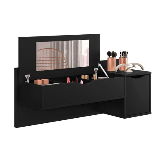 Penteadeira Escrivaninha Suspensa Blush Preto - ALBATROZ MOVEIS ...