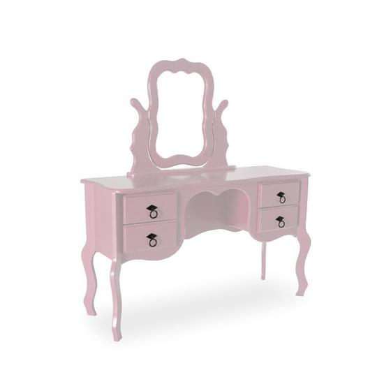 Penteadeira Status Florida Estilo Retrô c/ Banqueta Estofada Chenilli ...