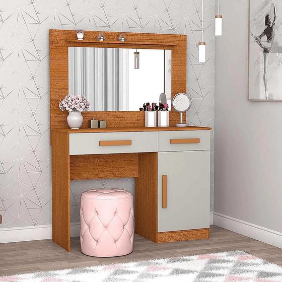 Penteadeira tango c/ espelho e sem led - freijo / off white - magno ...