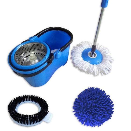 Perfect Mop PRO 360 Cesto Inox C/ 3 Refil: 1 Microfibra, 1 Tira Pó, 1 ...
