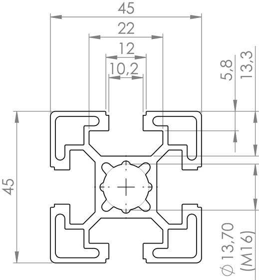 Perfil Estrutural Em Alumínio 45X45 Básico Openbuilds 100Cm - Forseti ...