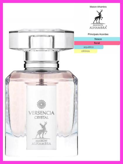 Perfume Árabe Feminino Versencia Crystal 100ml EDP Maison Alhambra ...