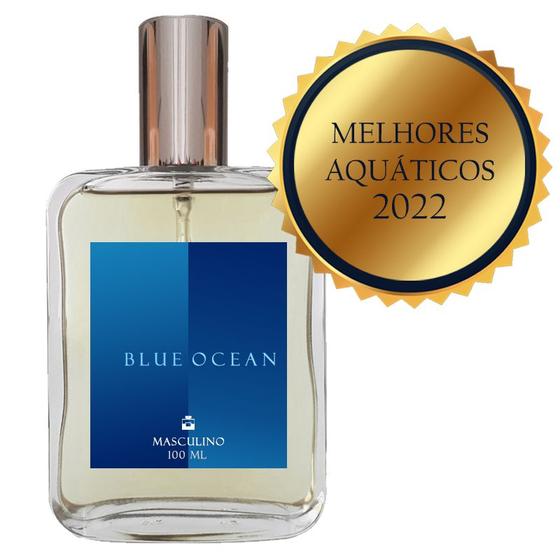 Perfume Blue Ocean 100ml - Masculino Aquático Refrescante - Essência do ...