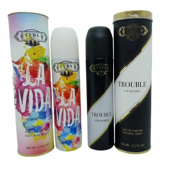 Perfume Cuba La Vida Feminino Importado + Cuba Trouble Importado 100 ml ...
