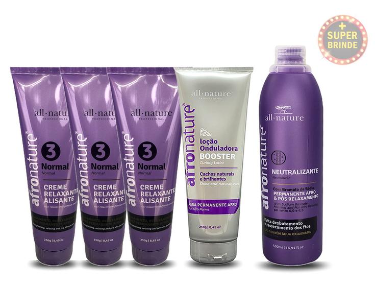 Permanente E Relaxamento All Nature Afro Pro Amônia N3 - Tinta de ...
