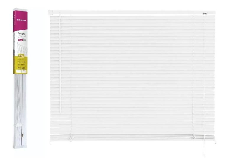 Persiana horizontal 120cm x 130cm pvc plastica branca primafer ...