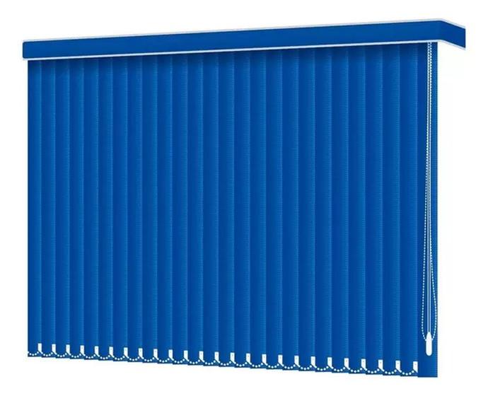 Persiana Vertical Tecido 100% Poliester Translucido Com Bando- Azul ...