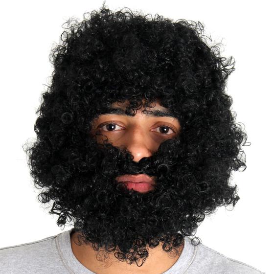 Peruca C/ Barba Mendigo Preta - Carnaval - Peruca e Lace - Magazine Luiza