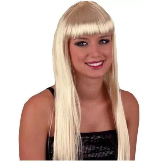 Peruca Longa Colorida Franja Artistica Colorida sintética Fantasia ...