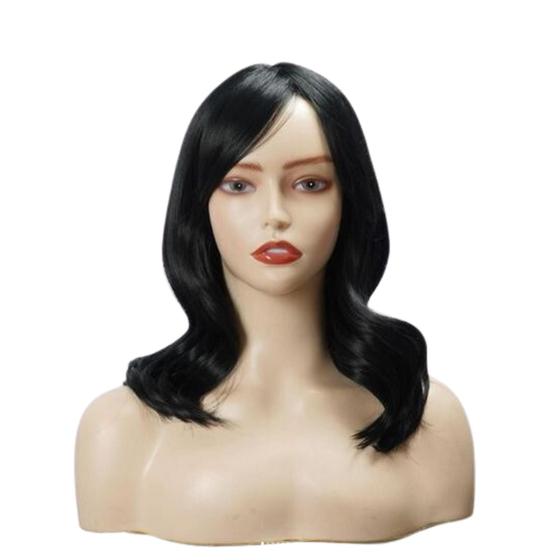 Peruca Ondulada Com Franja Curta Corte Moderno 40cm Fibra Orgânica ...