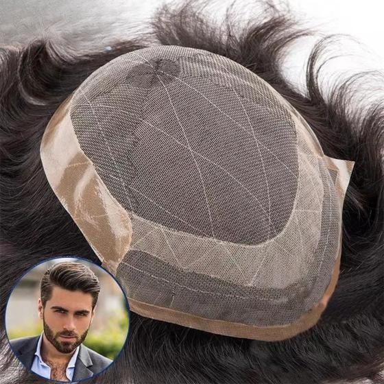 Peruca Prótese Capilar Masculina Respirável De Cabelo Humano - Rass ...