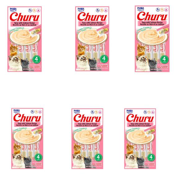 Petisco Para Gatos Kit 6 Und Churu Sabor Atum com Salmão 56g - Inaba - Outros Pet Shop ...