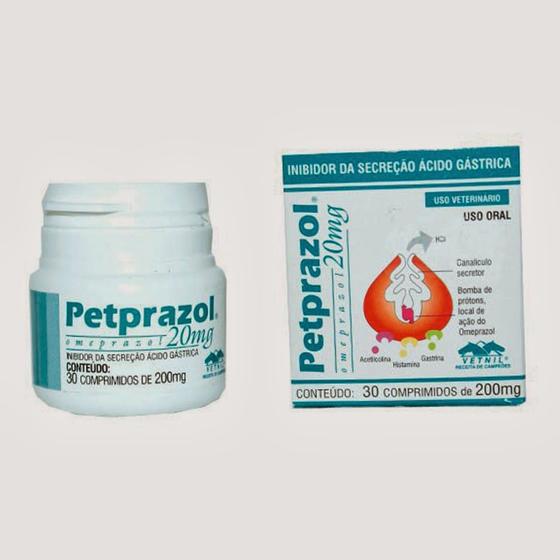 PETPRAZOL 20mg - frasco com 30 comprimidos - Vetnil - Farmácia Pet ...