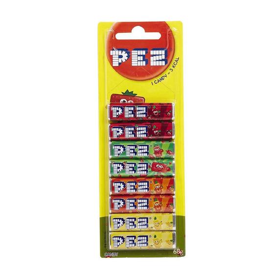 Pez pastilhas 1 cartela refil 8 sabor fruit mix play 68g - Pastilha ...