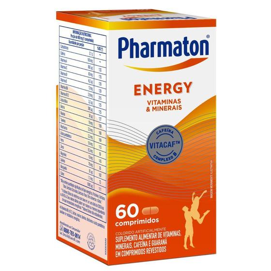 Pharmaton Energy Com Vitacaf 60 Cpr - Cafeína e Complexo B - SANOFI - Multivitamínico ...