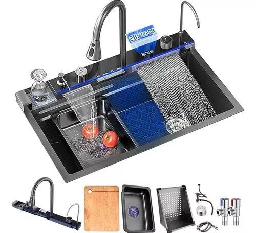 Pia de Cozinha Multifuncional Gourmet, Cuba Dupla com Acessórios ...