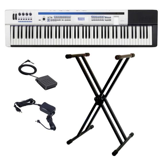 Piano Digital Casio Privia PX-5S Branco 88 Teclas + Suporte X Duplo ...