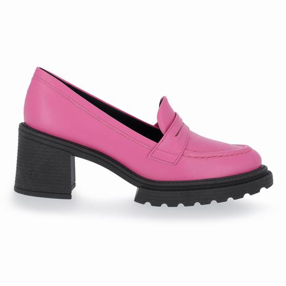 PICCADILLY MAXI - Sapato Mocassim Josi Salto Alto Rosa - Sapato Casual ...