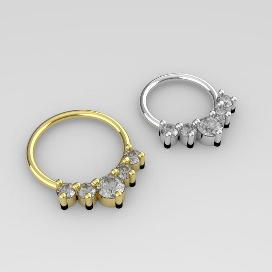 Piercing Argola 5 pontos Orelha Helix Daith e Septo ARP-06 - Submundo ...