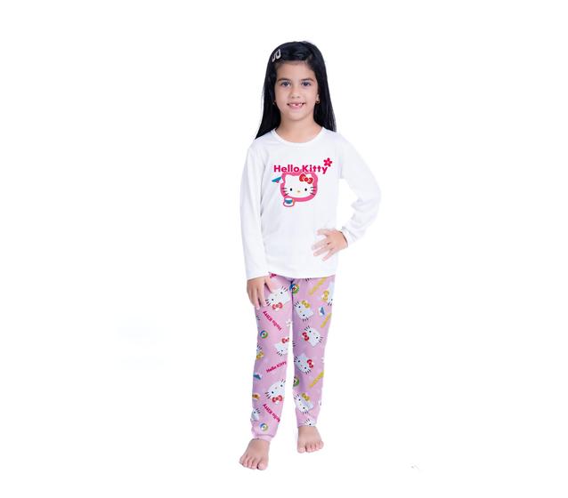 Pijama inverno Kaka infantil HELLO KITTY VI frio Feminino Roupa De ...