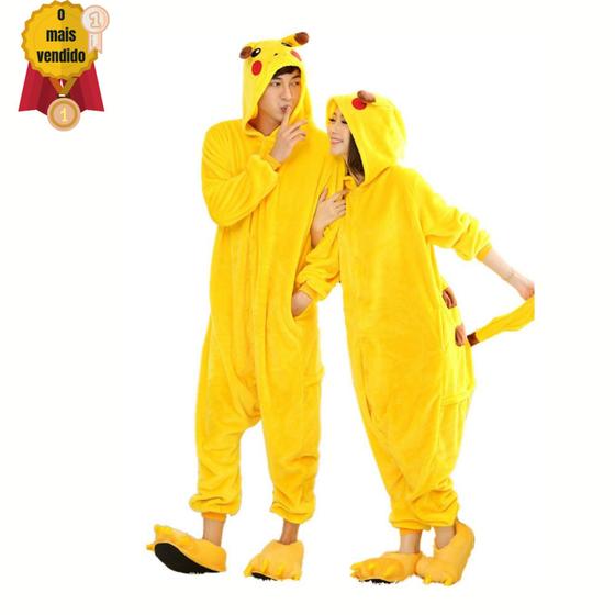 Pijama Pikachu Adulto Com Capuz 100% Algodão A Pronta Entrega - Jhon ...