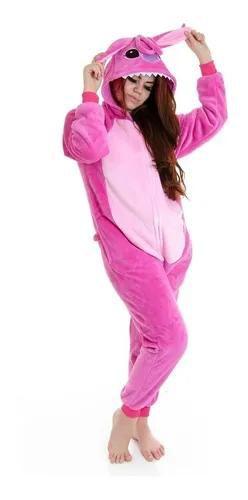 Pijama Stitch Angel Adulto Macacão A Pronta Entrega - Fantasy Londres - Pijama Feminino ...