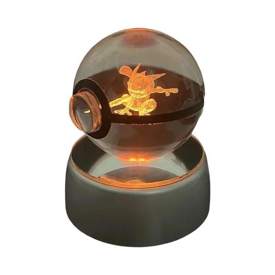 Pikachu Gengar Eevee Mewtwo LED Night Light Pokémon Crystal Ball Anime ...