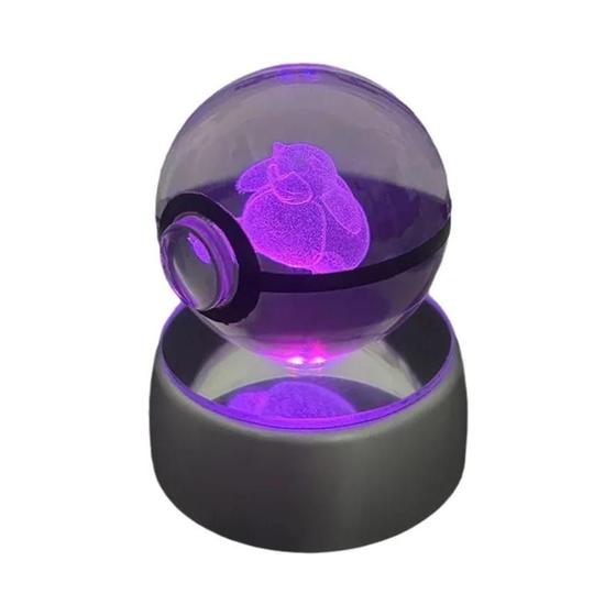 Pikachu Gengar Eevee Mewtwo LED Night Light Pokémon Crystal Ball Anime ...