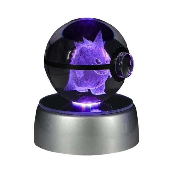 Pikachu Gengar Eevee Mewtwo LED Night Light Pokémon Crystal Ball Anime ...