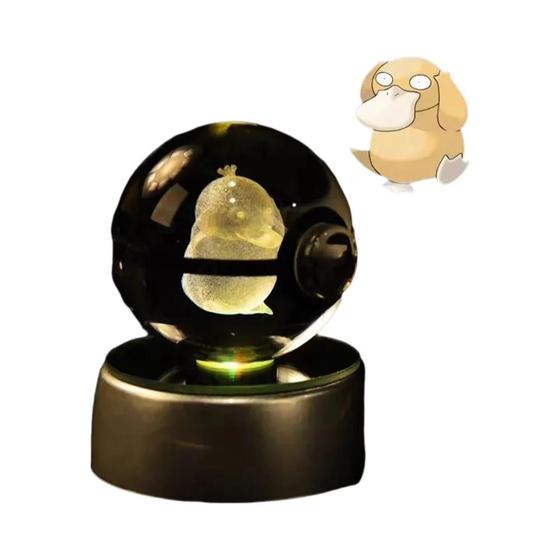 Pikachu Gengar Mew Mewtwo 3D Crystal Ball Lamp Base Pokeball Figurinhas ...
