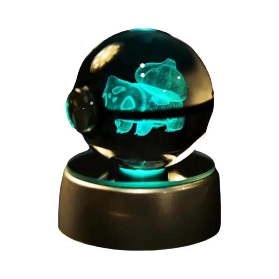 Pikachu Gengar Mew Mewtwo 3D Crystal Ball Pokemon Lâmpada Base ...